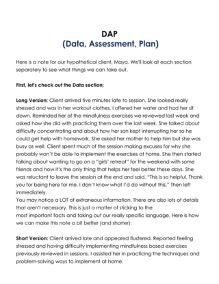 24 DAP Note Examples | What are DAP Notes?