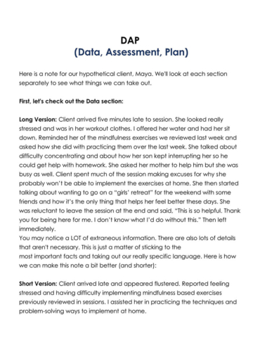 24 DAP Note Examples | What are DAP Notes?