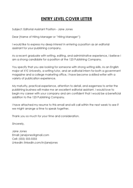 Write an Entry-Level Cover Letter (Examples, Format, Tips)