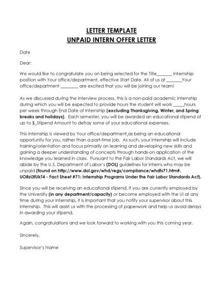 24 Best Internship Offer Letter Examples (Free Templates)