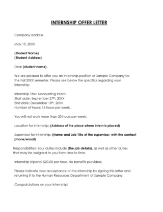 24 Best Internship Offer Letter Examples (Free Templates)