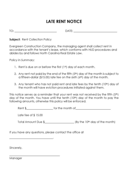 22 Free Late Rent Notice Templates (Polite, Firm)