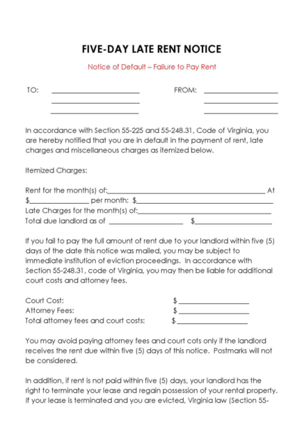 22 Free Late Rent Notice Templates (Polite, Firm)