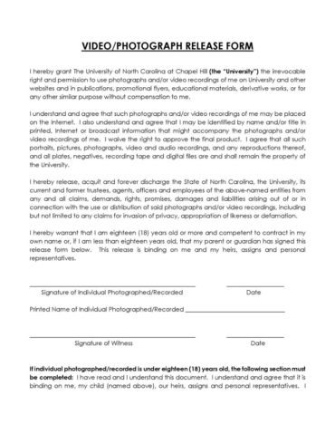 40 Free Model Release (Photo Copyright) Forms | PDF - Word