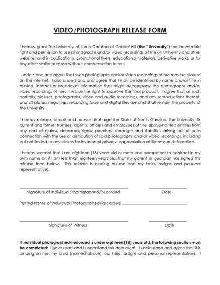 40 Free Model Release (Photo Copyright) Forms | PDF - Word