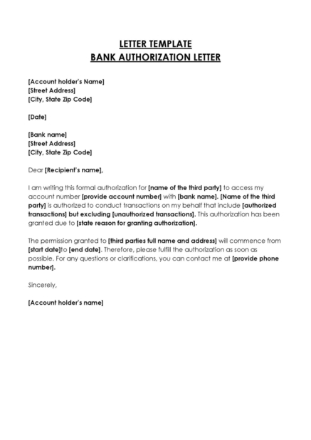 Bank Authorization Letter Samples | How to Write