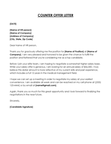 22 Samples of Job Counteroffer Letters (For Salary)