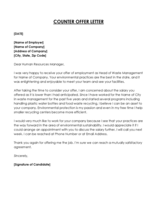 22 Samples of Job Counteroffer Letters (For Salary)