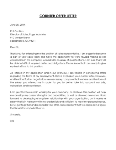 22 Samples of Job Counteroffer Letters (For Salary)