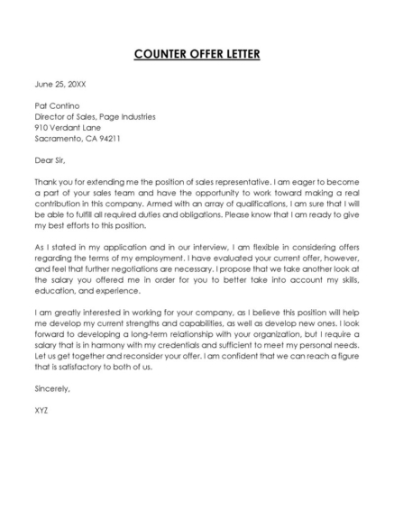 22 Samples of Job Counteroffer Letters (For Salary)