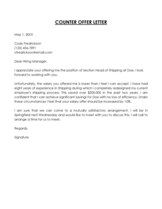 22 Samples of Job Counteroffer Letters (For Salary)