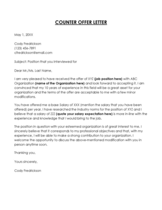 22 Samples of Job Counteroffer Letters (For Salary)