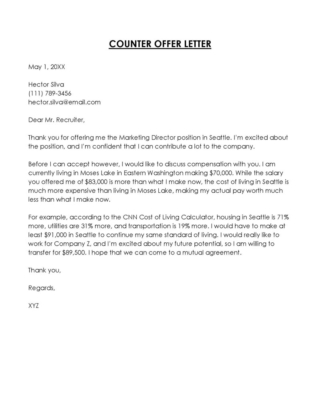 22 Samples of Job Counteroffer Letters (For Salary)