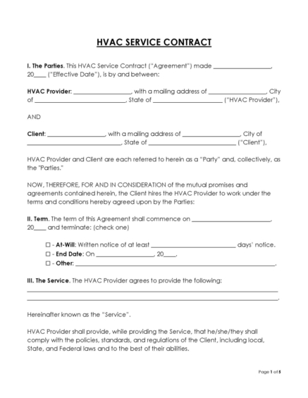 Free Service Contracts & Agreement Templates