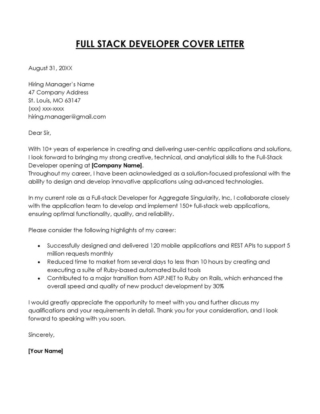 20 Best IT Cover Letter Examples