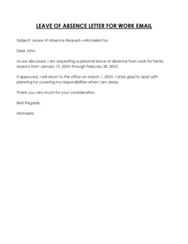 Sample Leave of Absence Letters | How to Write (Examples)