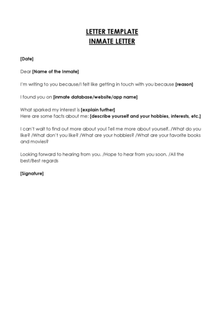 Letter To Inmate: How To Write and Send (Samples)