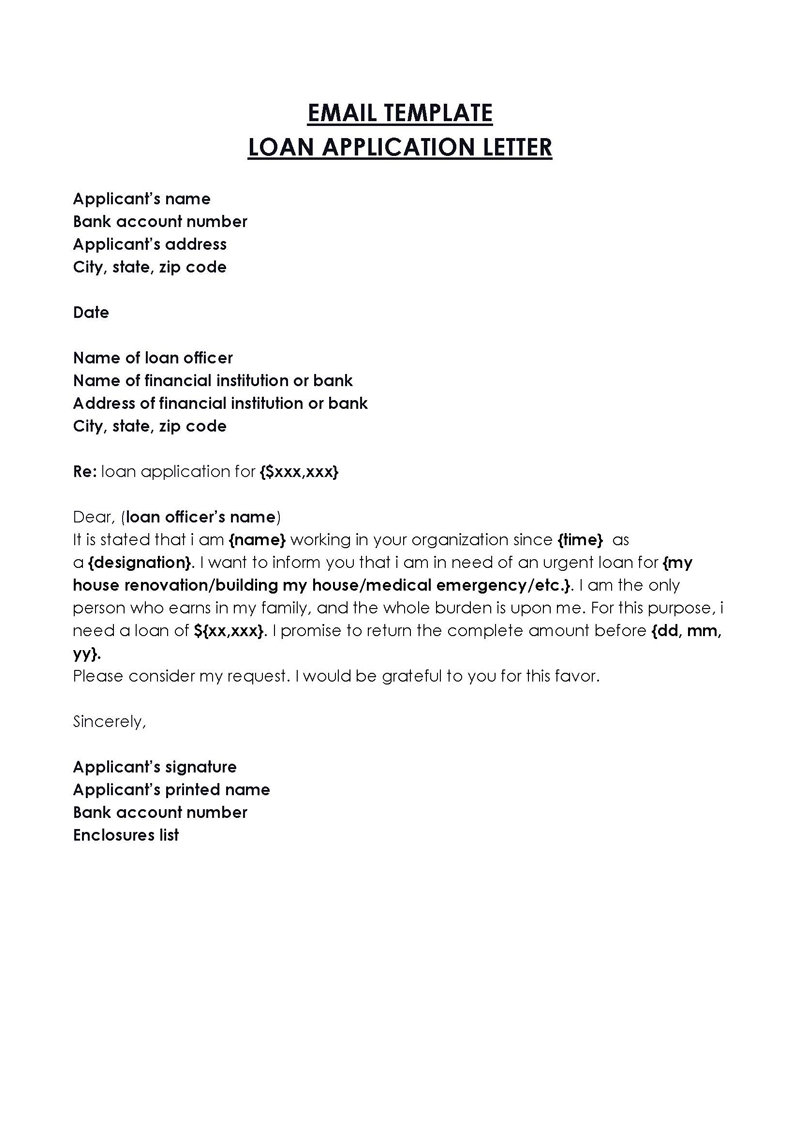 20 Best Loan Application Letter Samples How To Write Format