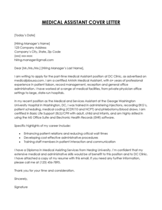 Medical Assistant Cover Letter Examples (Writing Tips)