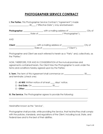 Free Service Contracts & Agreement Templates