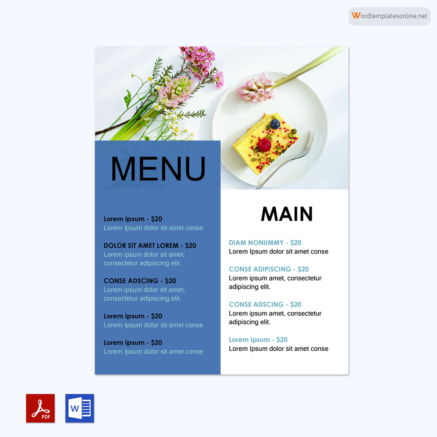 26 Free Food Menu Templates for Any Restaurant (Editable)