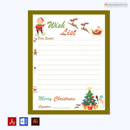 30 Free Perfect Christmas Wish List Templates (Word, PDF)