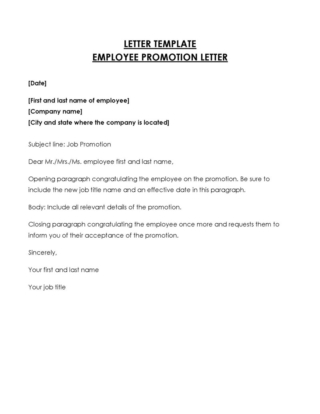 How to Write a Job Promotion Letter (Free Templates)