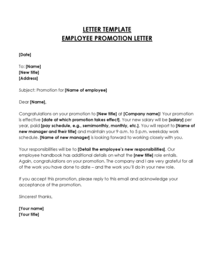 How to Write a Job Promotion Letter (Free Templates)