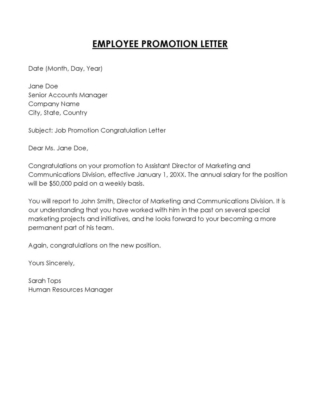 How to Write a Job Promotion Letter (Free Templates)