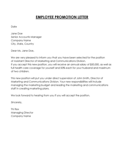 How to Write a Job Promotion Letter (Free Templates)