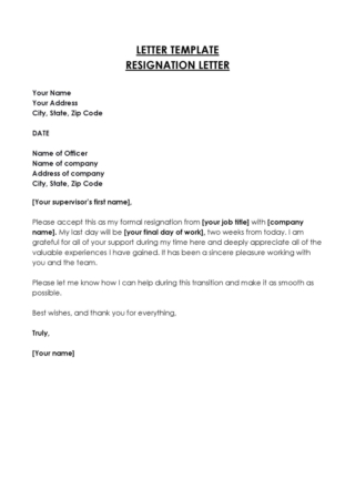 Resignation Acceptance Letter Template (How to write +Tips)