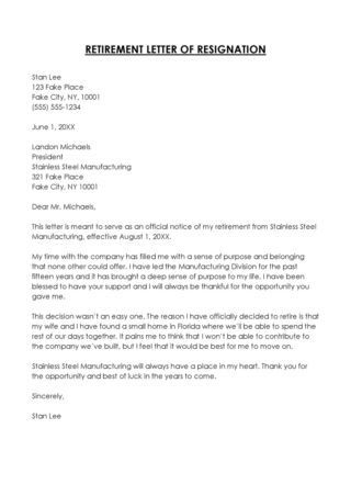 How to Write a Retirement Letter of Resignation (Examples)
