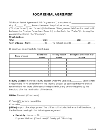 36 Basic Room Rental Agreement Templates [PDF - Word]