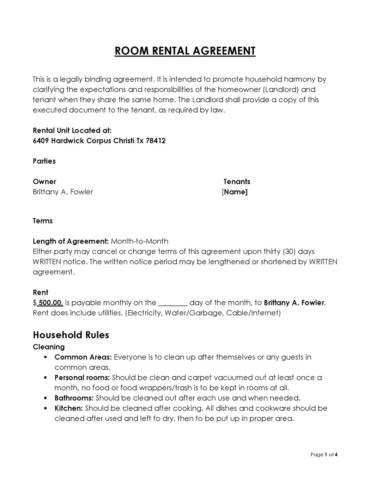 36 Basic Room Rental Agreement Templates [PDF - Word]