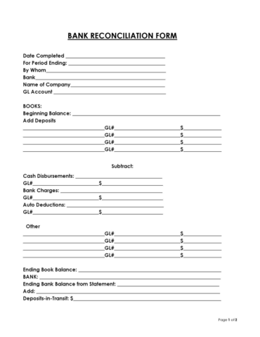 14 Free Bank Reconciliation Templates in Excel