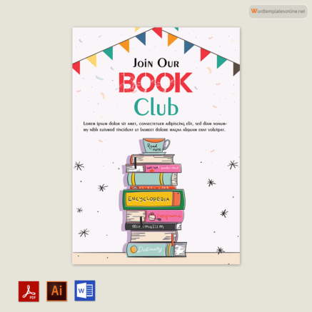 Free Attractive Book Club Flyer Templates (Word | PSD | AI)