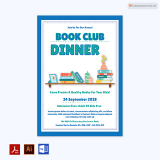 Free Attractive Book Club Flyer Templates (Word | PSD | AI)