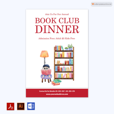 Free Attractive Book Club Flyer Templates (Word | PSD | AI)