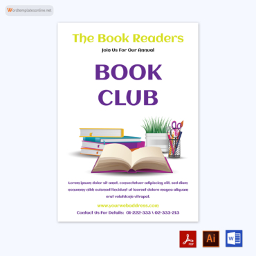Free Attractive Book Club Flyer Templates (Word | PSD | AI)