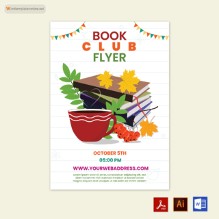 Free Attractive Book Club Flyer Templates (Word | PSD | AI)