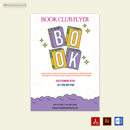 Free Attractive Book Club Flyer Templates (Word | PSD | AI)