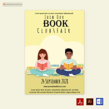 Free Attractive Book Club Flyer Templates (Word | PSD | AI)