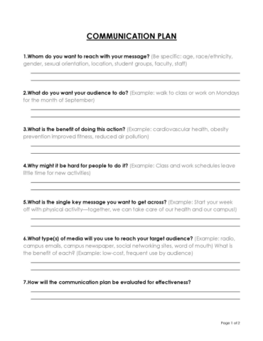 20 FREE Communication Plan Templates (Word, Excel)