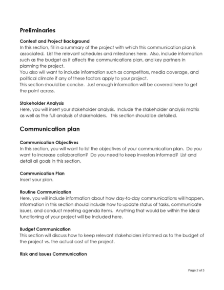 20 FREE Communication Plan Templates (Word, Excel)