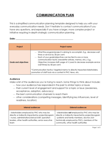 20 FREE Communication Plan Templates (Word, Excel)