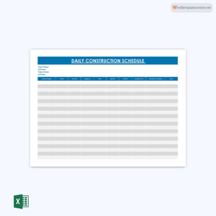 12 Free Construction Schedule Templates for Excel