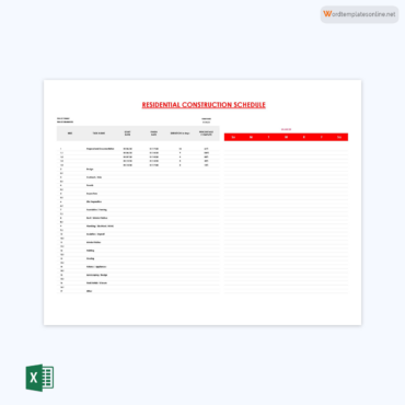 12 Free Construction Schedule Templates for Excel