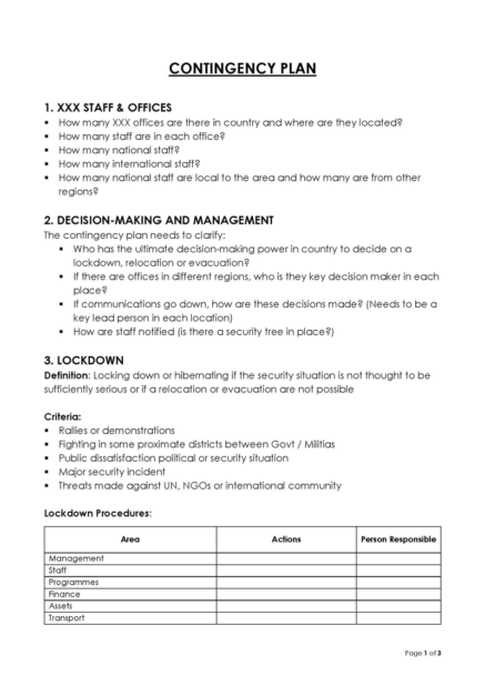 20 Free Contingency Plan Templates (7-Steps Guide)