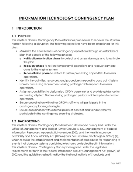 20 Free Contingency Plan Templates (7-Steps Guide)