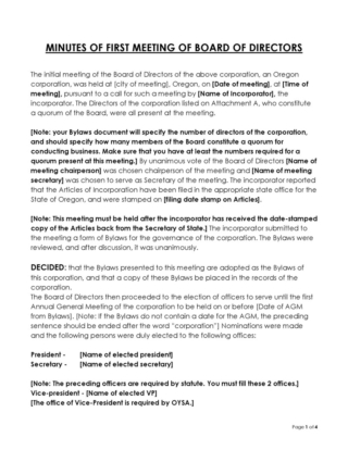 26 Free Corporate Meeting Minutes Templates
